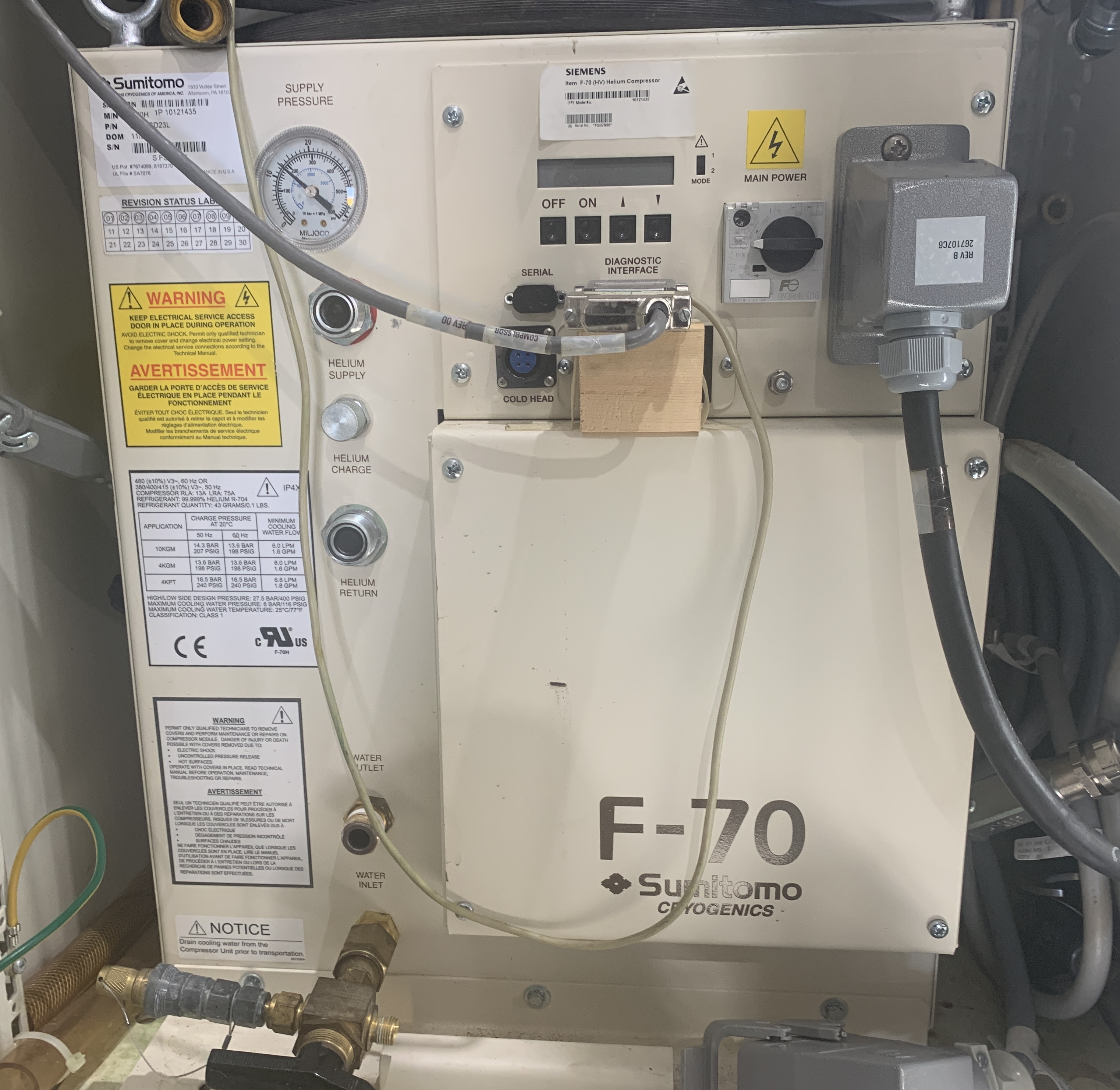 Sumitomo F-70 Compressor Siemens Magnetom Trio MRI 10121435 | MedSpares